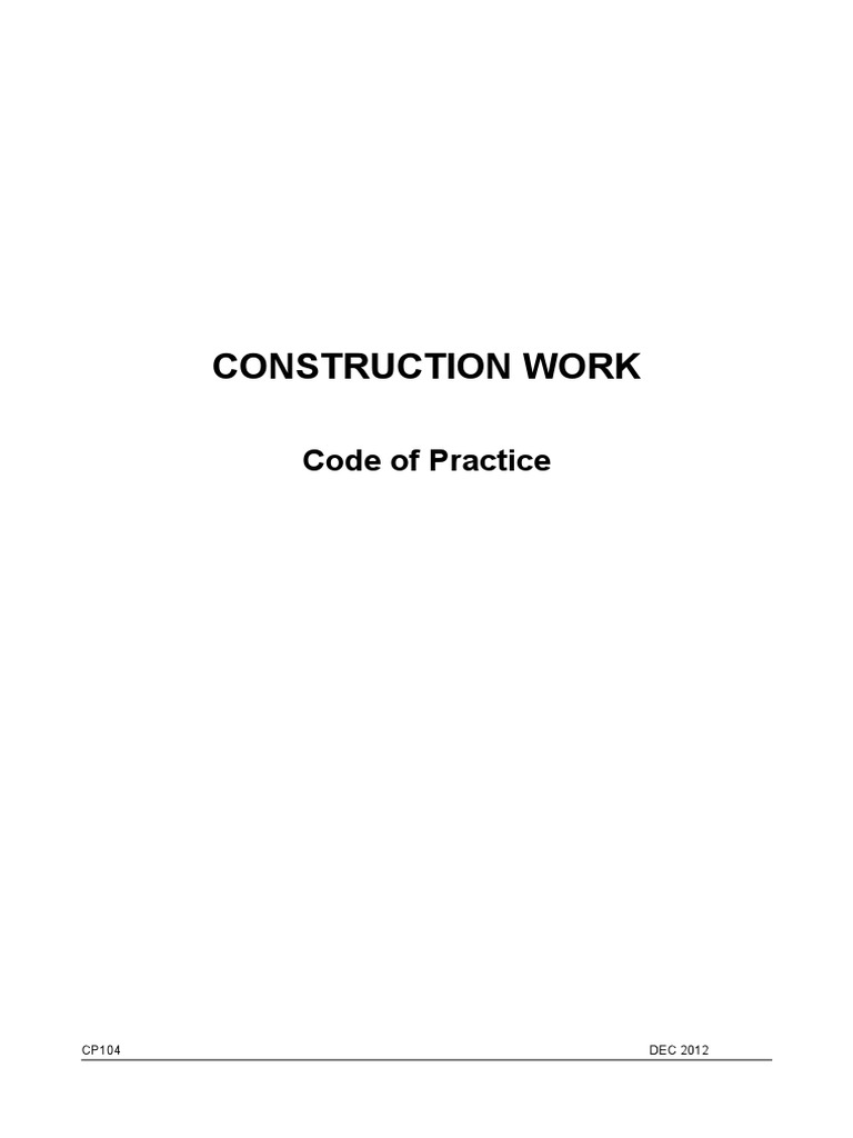 Construction Work Code | PDF | Occupational Safety And Health | Risk ...