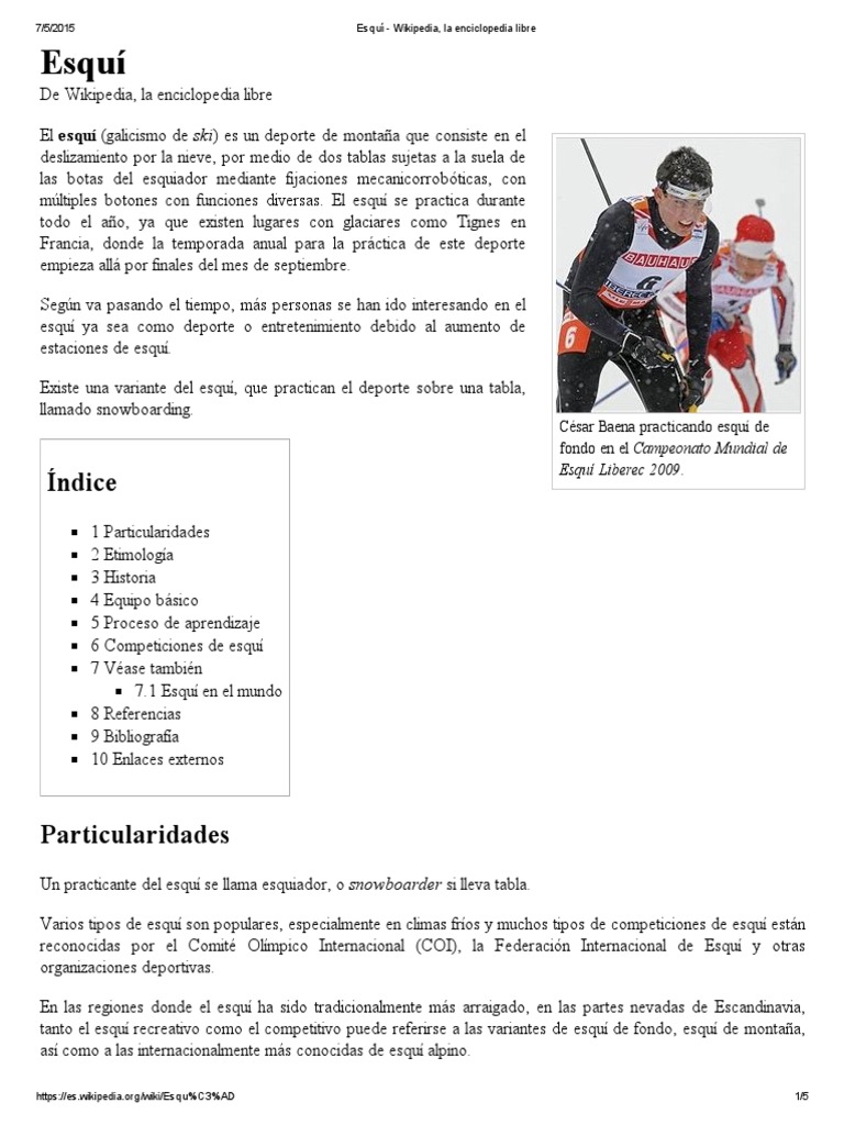 Esquí | PDF | Deportes individuales | Nieve
