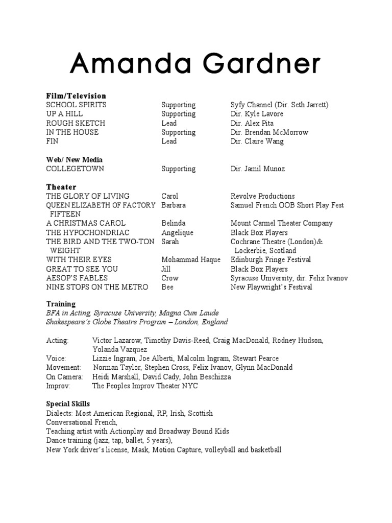 Amanda Gardner Resume (Website) | PDF | Art | Classics