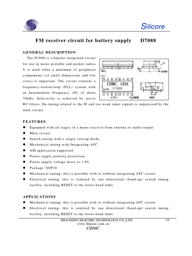 D7088 تكبيراشارةFM PDF | PDF | Low Pass Filter | Amplifier
