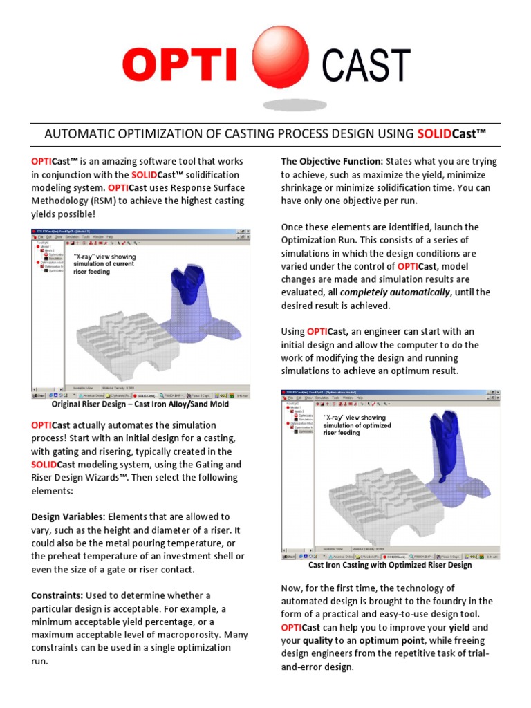 OPTICast Brochure | PDF | Casting (Metalworking) | Mathematical ...