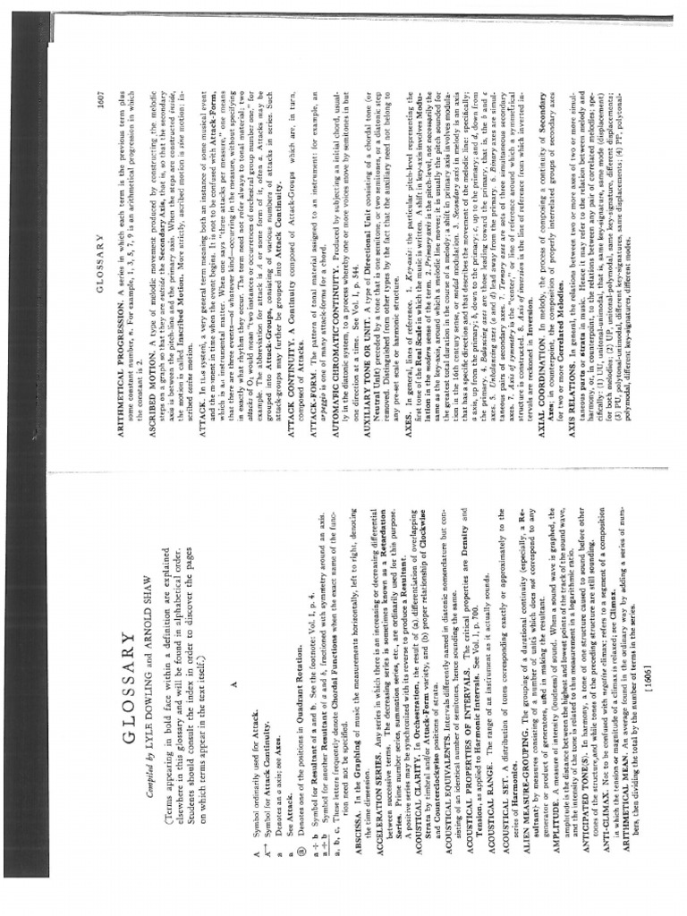 Schillinger System Vol 2 Glossary