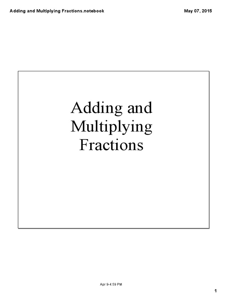 Adding and Multiplying Fractions Guide | PDF