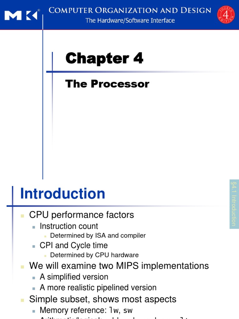 Computer Organization and Design Pipeliing-Chapter+4 Slides | PDF | Instruction Set | Central ...