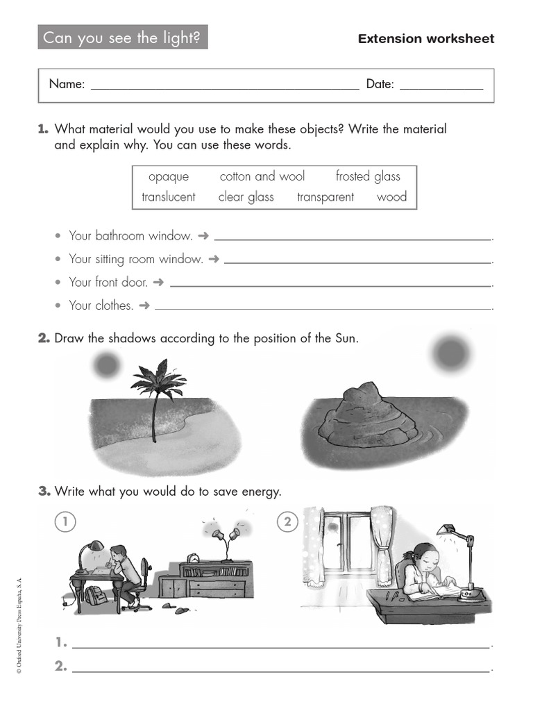 Sciences 3 Primaria Extension Worksheet | PDF