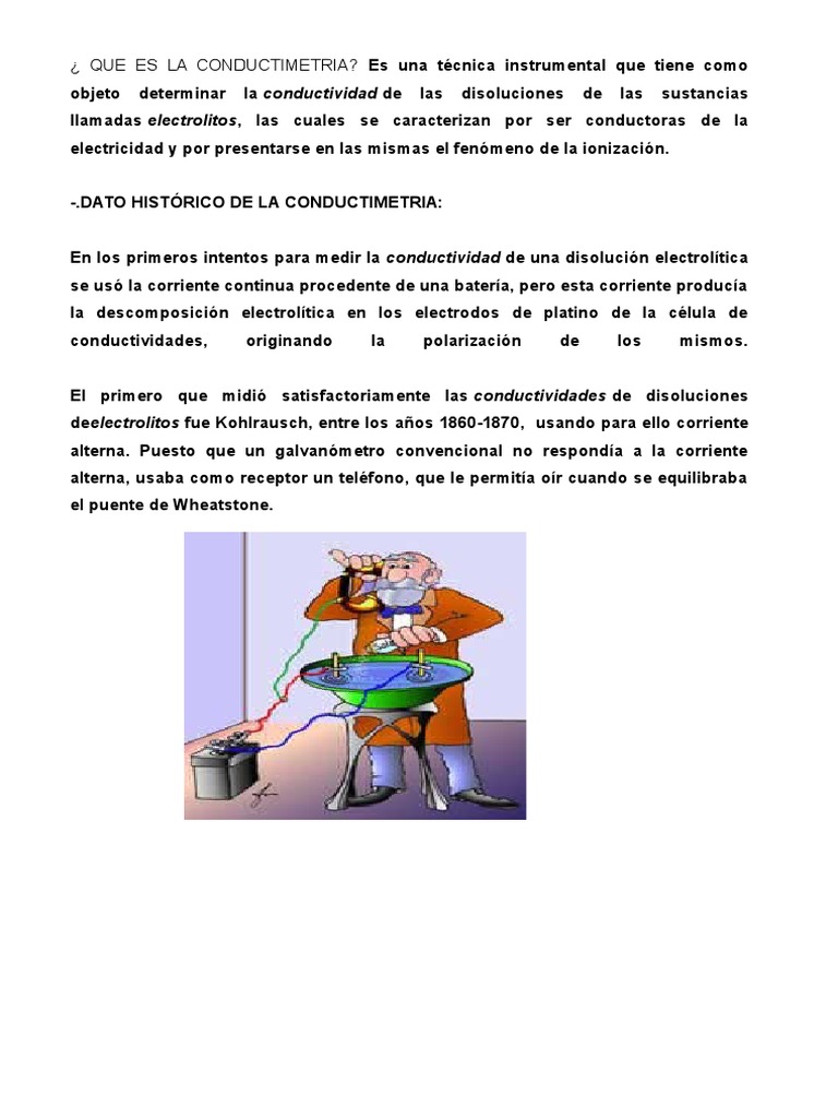 Que Es La Conductimetria | PDF | Resistividad Eléctrica y Conductividad ...