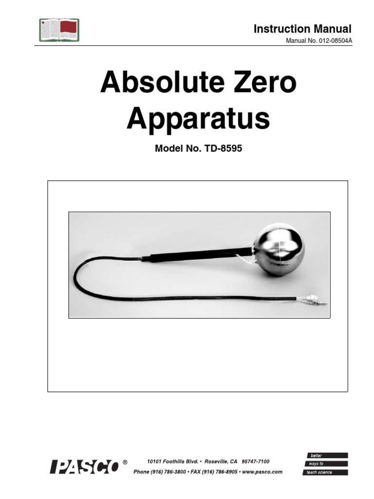 Absolute Zero Sphere Manual TD 8595 | PDF | Thermometer | Temperature