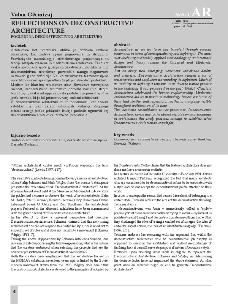 Understanding Deconstructive Architecture: An Analysis of the ...