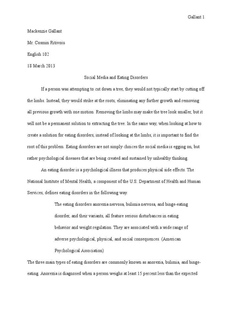 Research Paper - Eating Disorders | PDF | Bulimia Nervosa | Eating Disorder