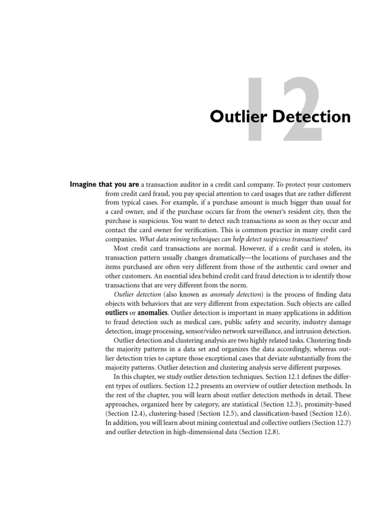 Data Mining Outlier Analysis Pdf Outlier Cluster Analysis