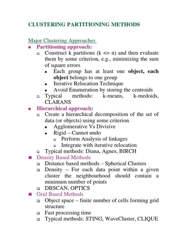 Data Mining-Partitioning Methods | PDF | Cluster Analysis | Statistical ...