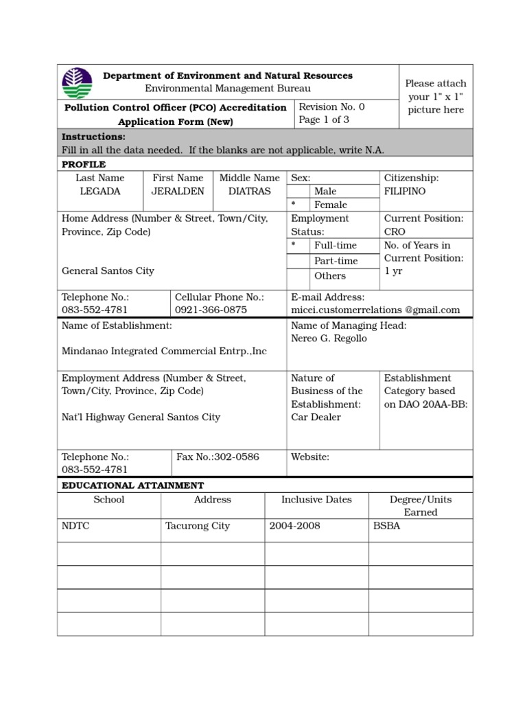 PCO Accreditation Application Form-1 | PDF | Computing And Information Technology | Business