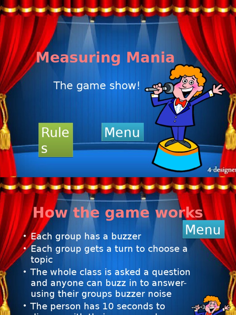 Game Show Rules for Measuring Mania | PDF