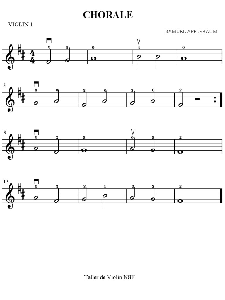 Violin Chorale by Samuel Applebaum | PDF