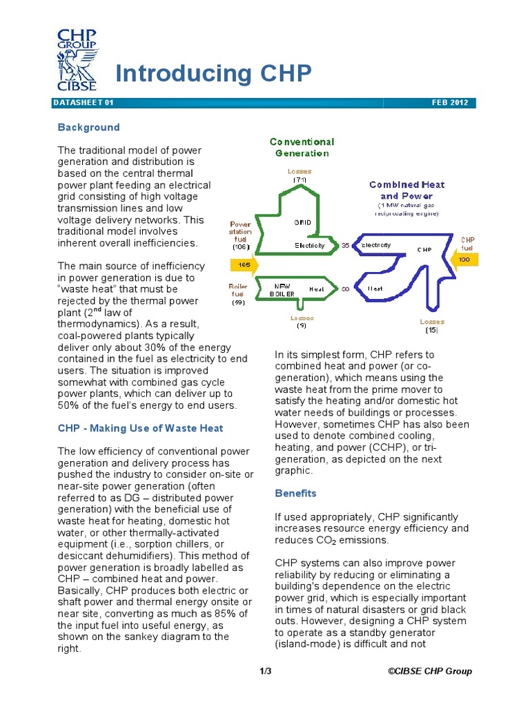 Introducing CHP PDF | PDF | Cogeneration | Power Station