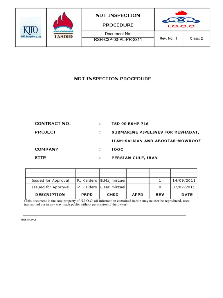 NDT Procedure Reshadat Project Complete Rev1 | PDF | Image Scanner ...