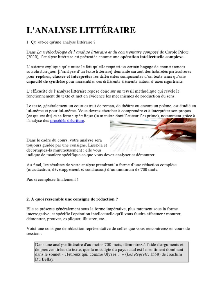 Analyse Litteraire | PDF | Lecture (Processus) | Langues