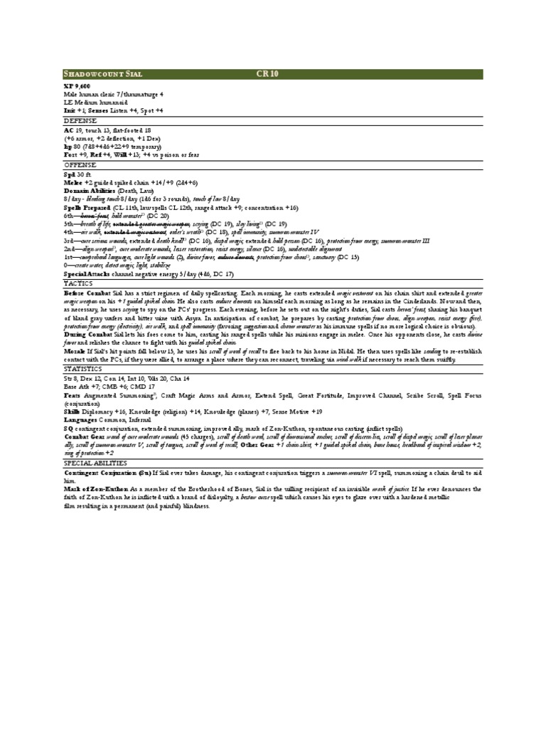 Advanced RPG Character Profiles | PDF | Leisure