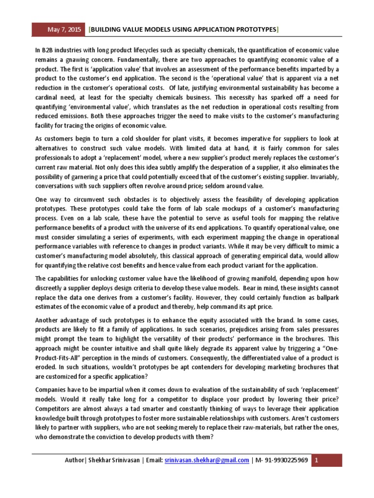 Building Value Models From Application Prototypes | PDF | Prototype ...