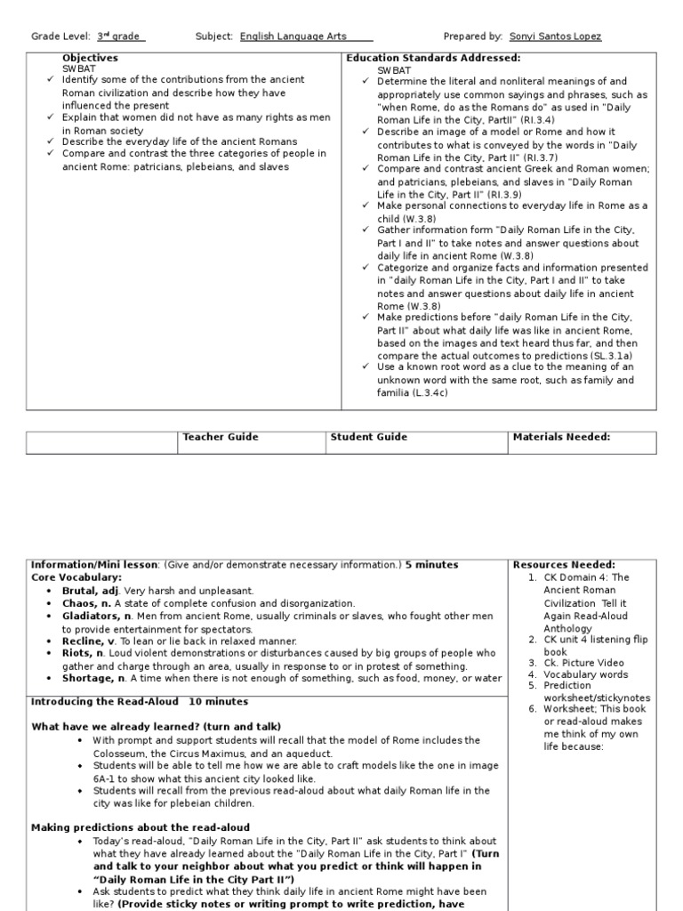 Daily Life In Ancient Rome Worksheet Spend The Day Ser.: Spend The Day