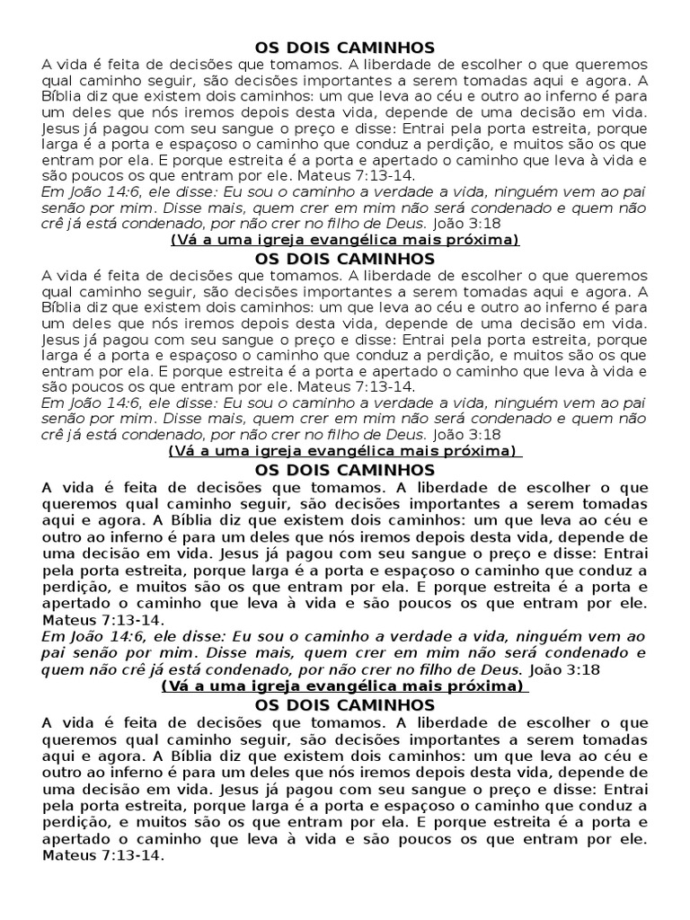 Os Dois Caminhos