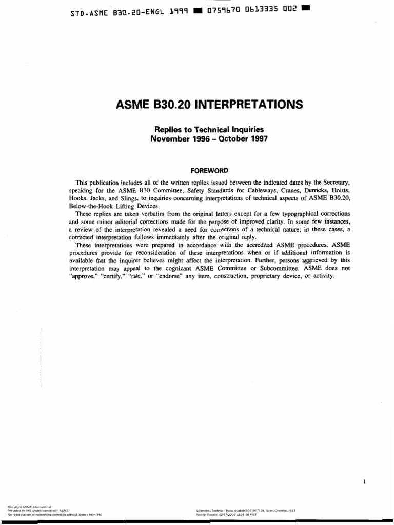 Asme b30.20 Interp | Structural Load | Strength Of Materials
