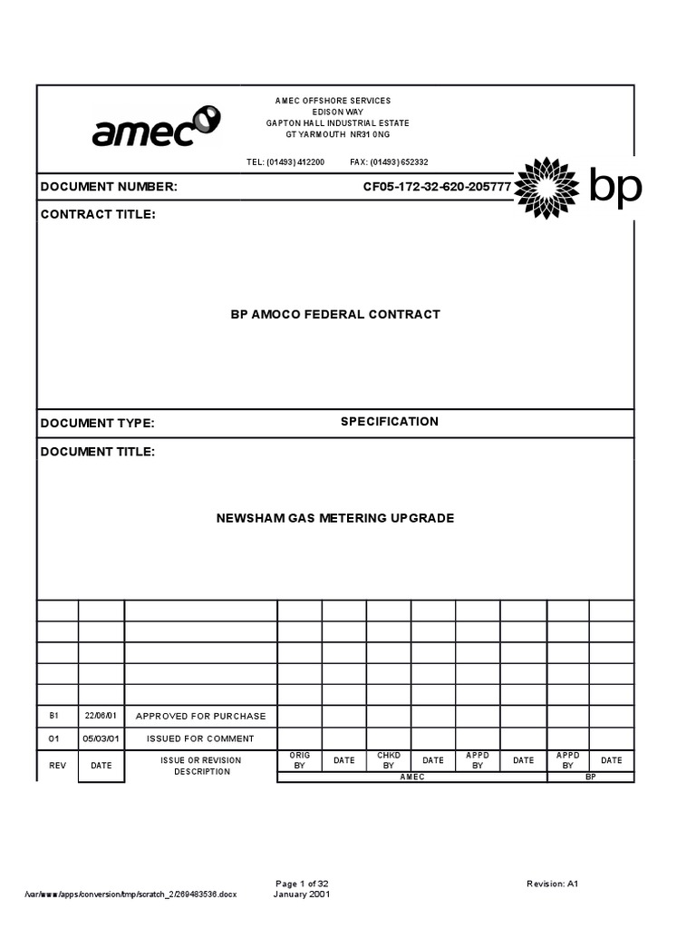Amec Spec | PDF | Flow Measurement | Specification (Technical Standard)