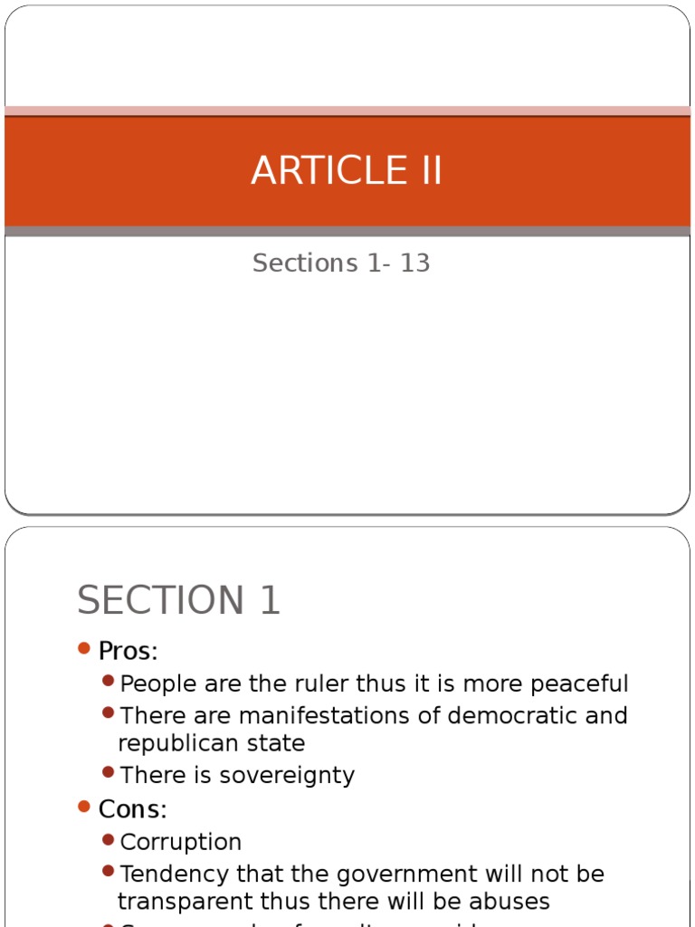 Overview of Article II Sections 1-13 | PDF | Sovereignty | Philippines