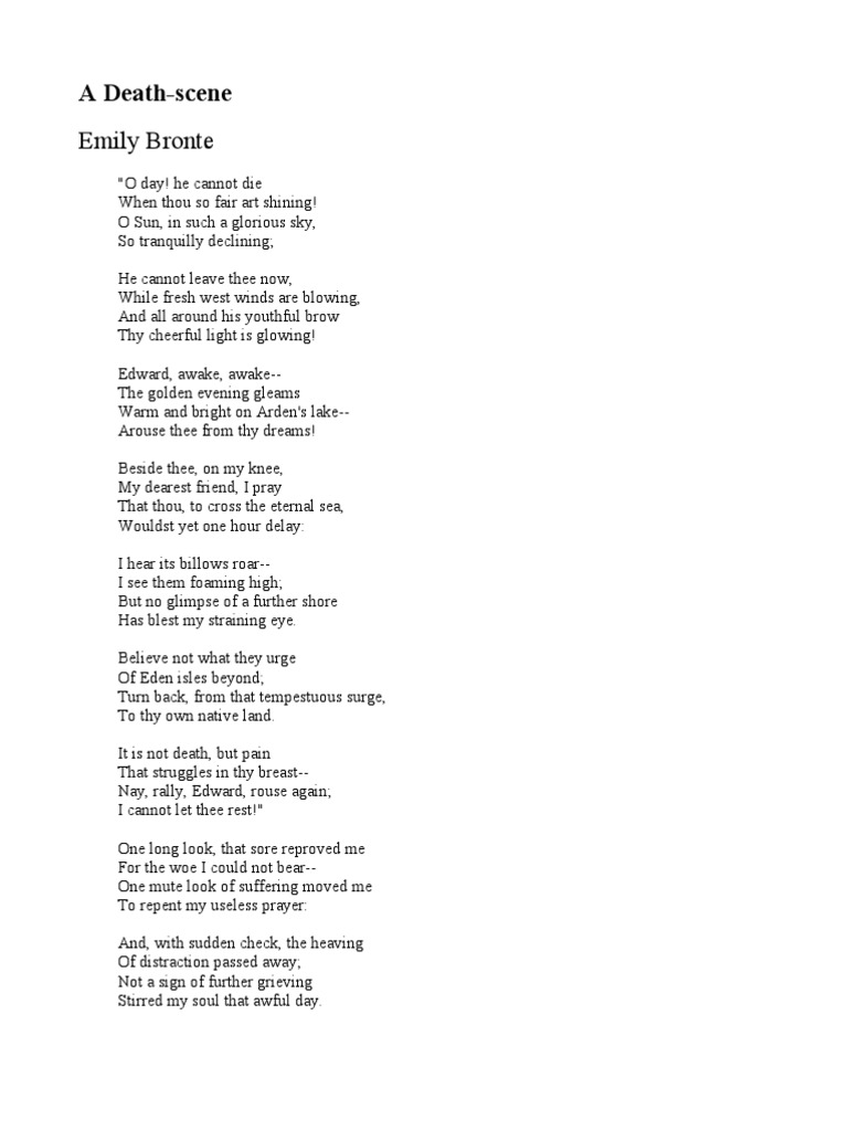 A Death-Scene, Emily Brontë | PDF