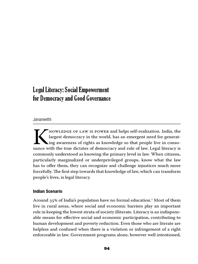 Legal Literacy for Women's Empowerment | PDF | Politics | Social Science