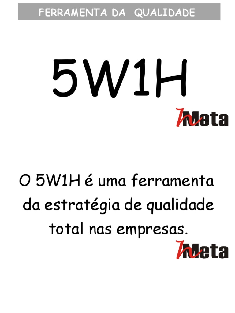 5W1H | PDF | Qualidade (negócios) | Planejamento