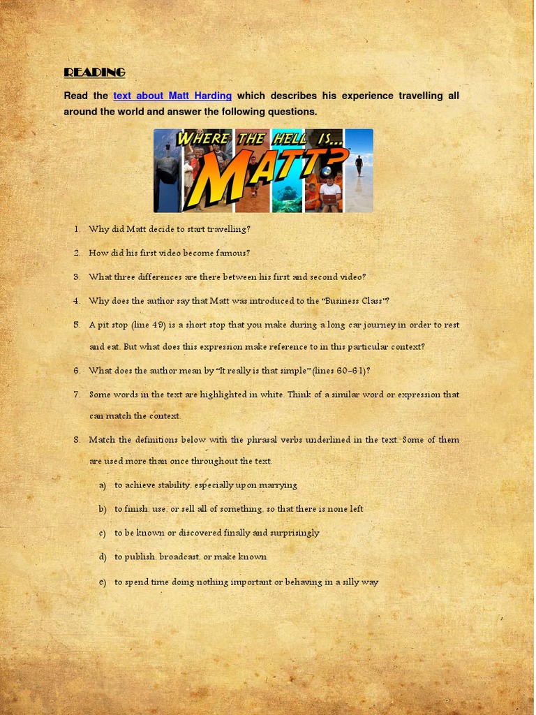 Where The Hell Is Matt | PDF | Leisure