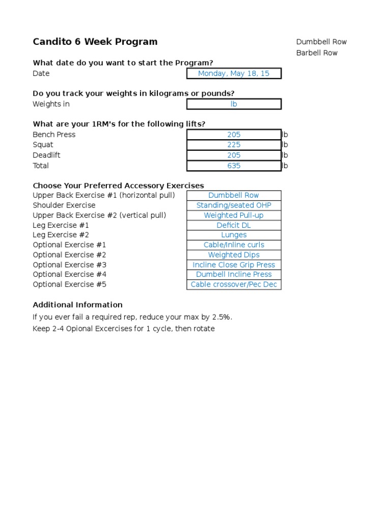 Candito 6 Week Program | PDF | Self Care | Weight Training