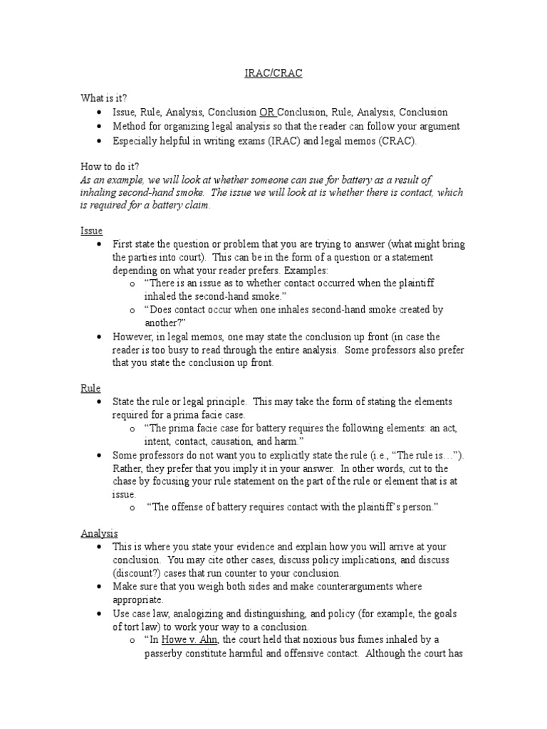 IRAC Handout | PDF | Virtue | Government