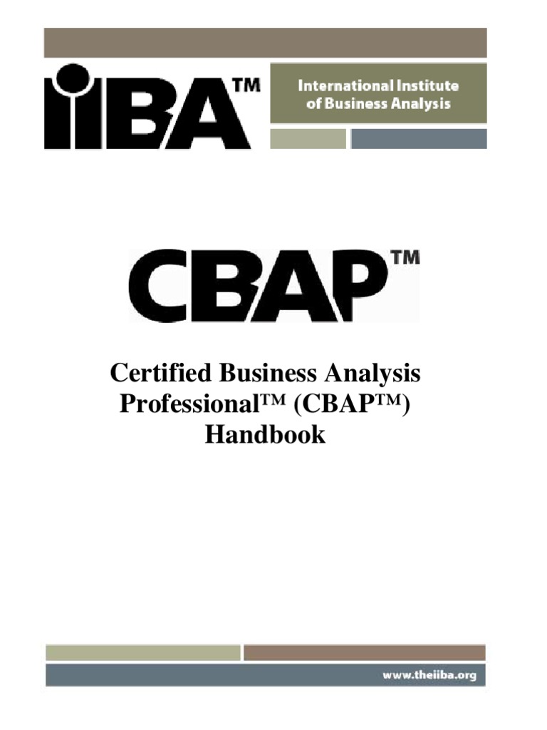 CBAP Handbook | PDF | Business Analysis | Professional Certification