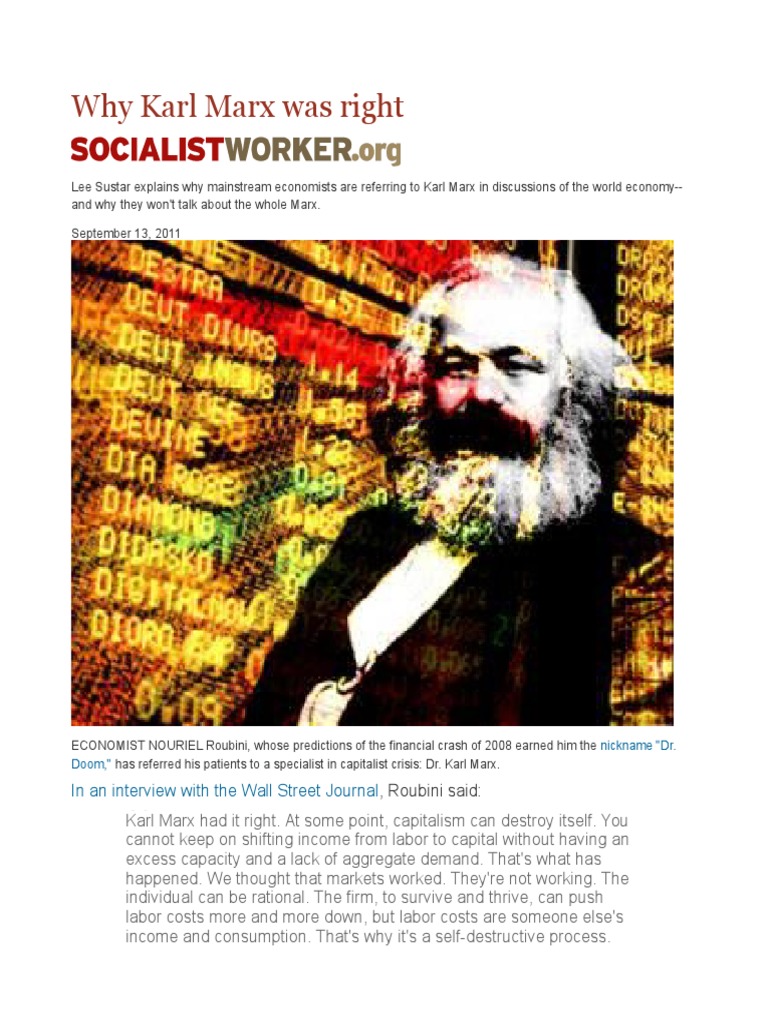 Why Karl Marx Was Right | Financial Crisis Of 2007–2008 | Capitalism ...
