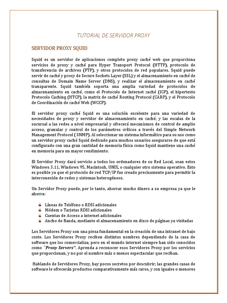 Tutorial Servidor - Proxy | PDF | Servidor proxy | Servidor web