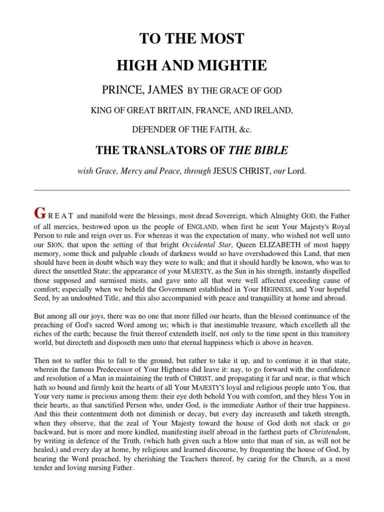 Preface to the King James Bible 1611 | PDF | Jesus | Religion And Belief