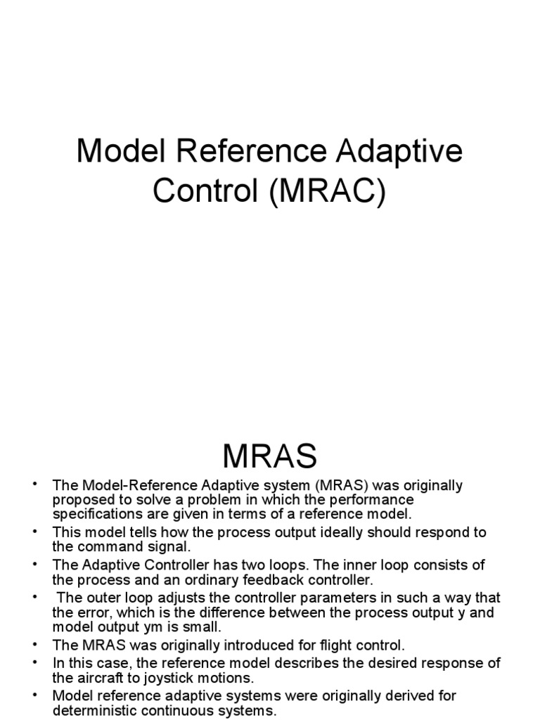 Model Reference Adaptive Control Pdf Control Theory Systems Theory