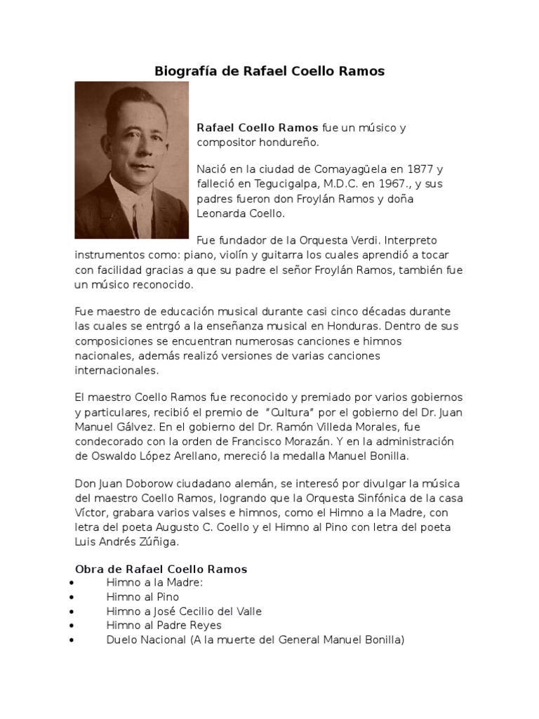 Biografía de Rafael Coello Ramos | PDF
