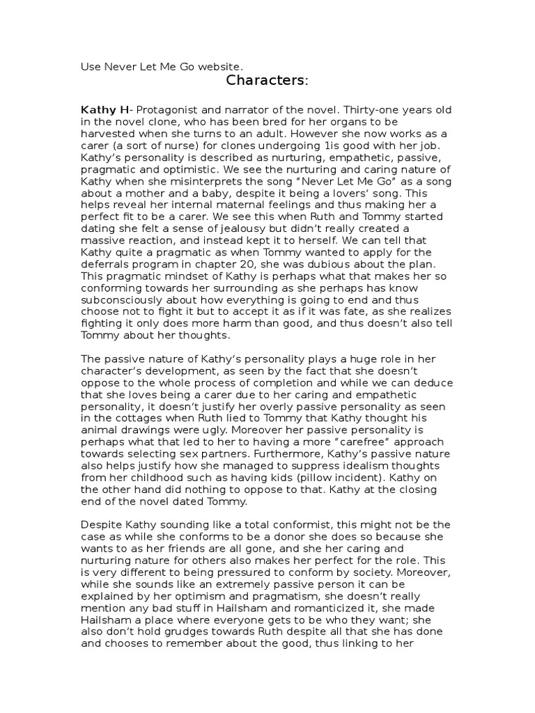 Never Let Me Go (Overview) | PDF | Psychological Concepts | Science