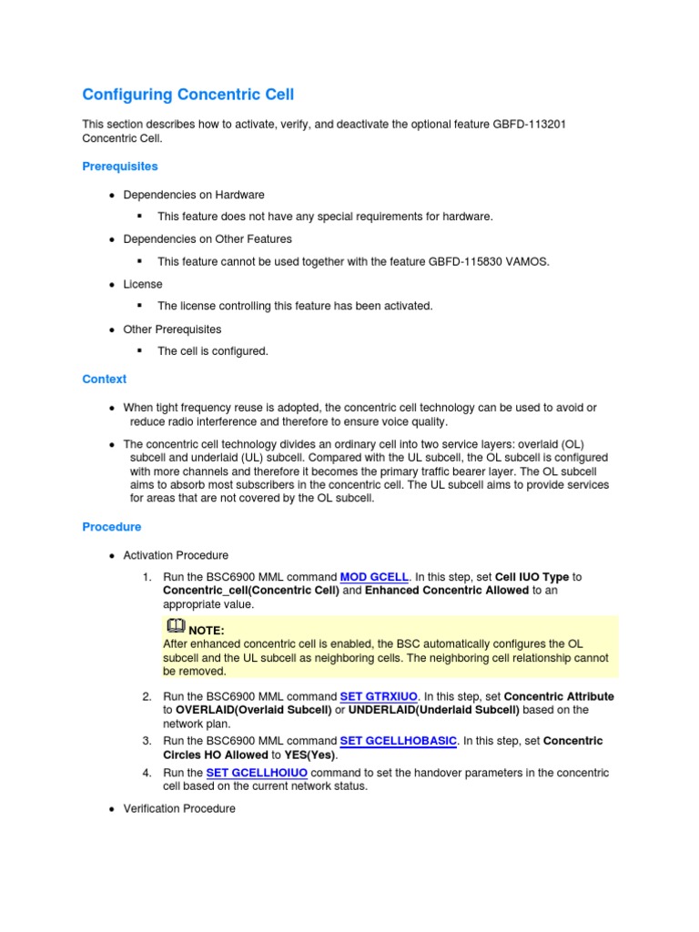 Configuring Concentric Cell PDF | PDF | Technology & Engineering