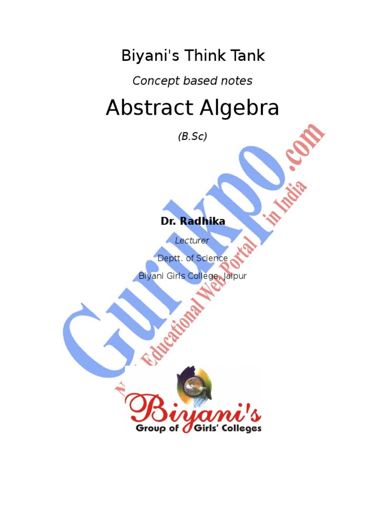 Abstract Algebra | PDF | Group (Mathematics) | Ring (Mathematics)
