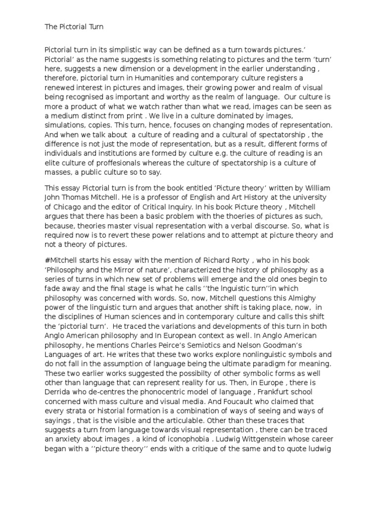 The Pictorial Turn | PDF | Space | Linguistics