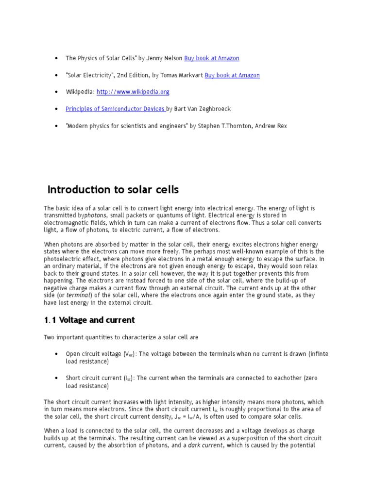 Solar Module Cell | PDF | Electric Current | Solar Cell