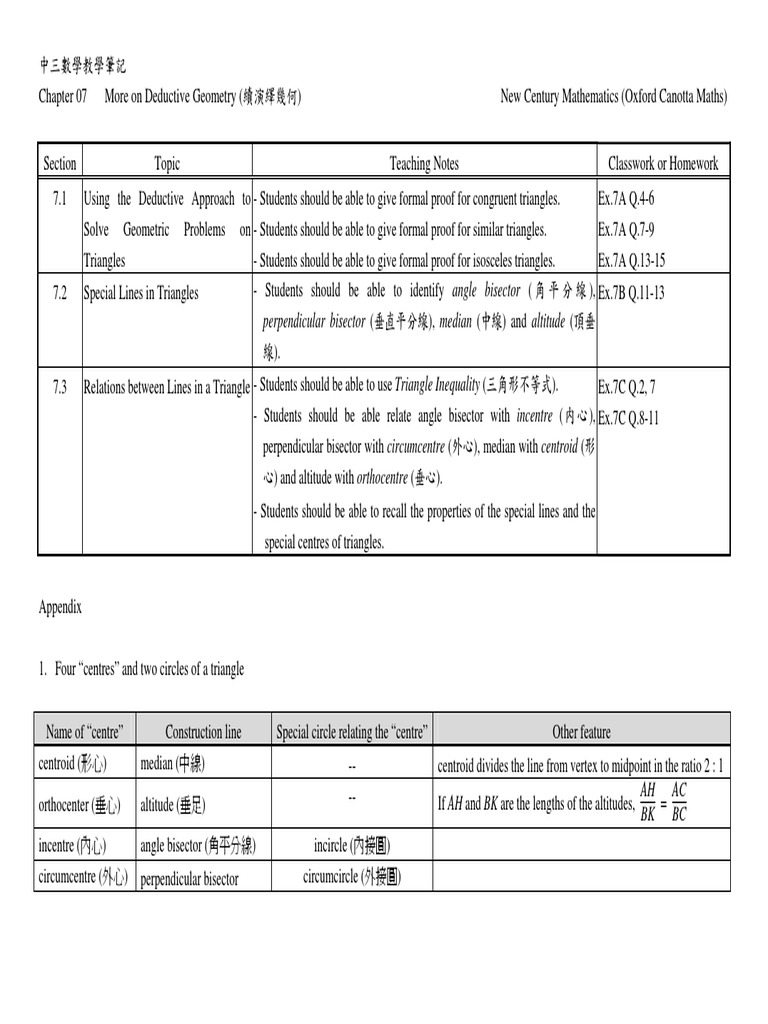 Chapter 7 Deductive Geometry | PDF | Triangle | Euclidean Geometry