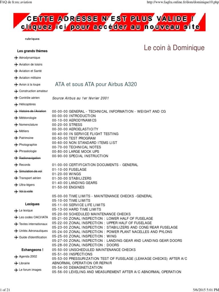 An Overview of the ATA Chapter Layout and Contents for Airbus A320 ...