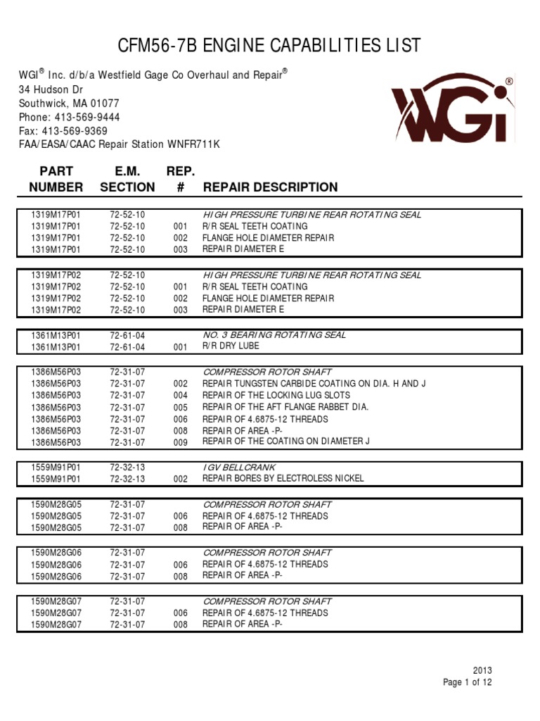 cfm56-7 CAP | PDF | Bearing (Mechanical) | Nut (Hardware)