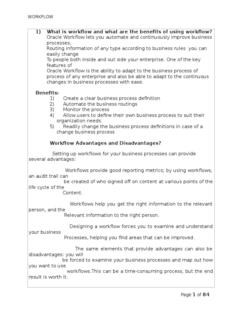 Workflow Interview Questions and Answers | PDF | Business Process | Oracle Database