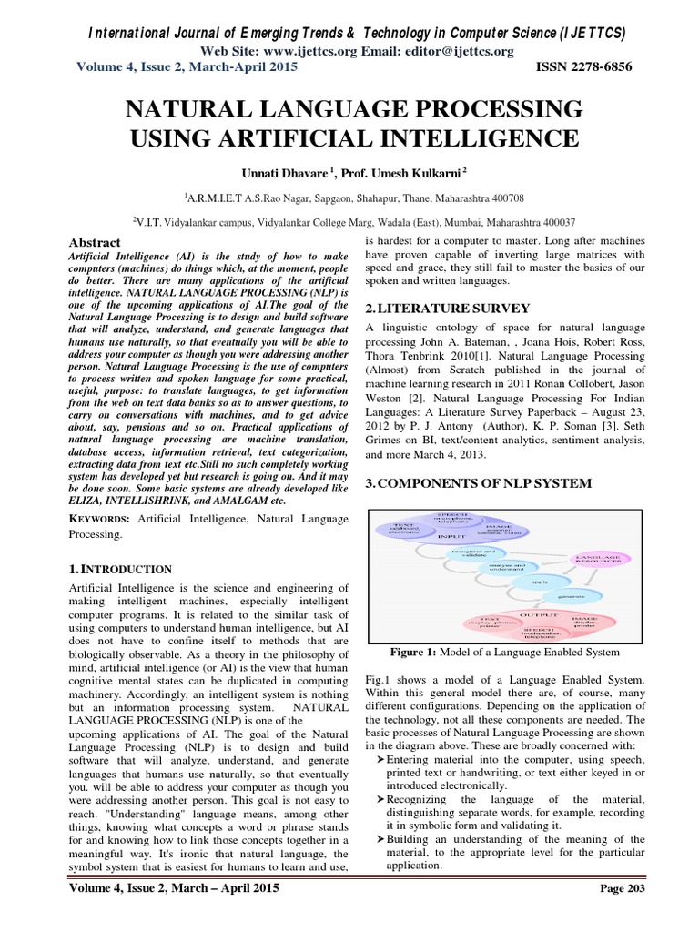 Natural Language Processing Using Artificial Intelligence | PDF ...